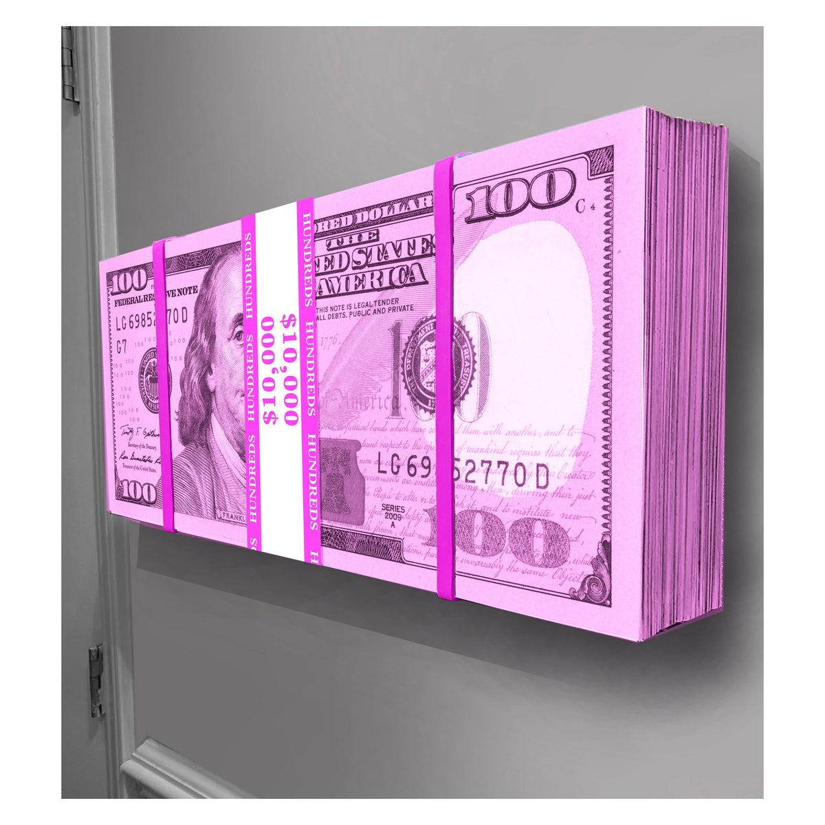 Big PINK Money Stack 3D ready to hang wall Sculpture – PA Art Studios