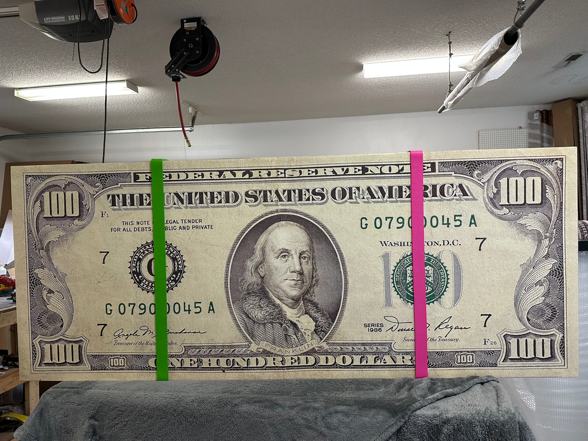 Big Money 80s (old 100 from 1986) Stack 3D ready to hang wall Sculptur ...